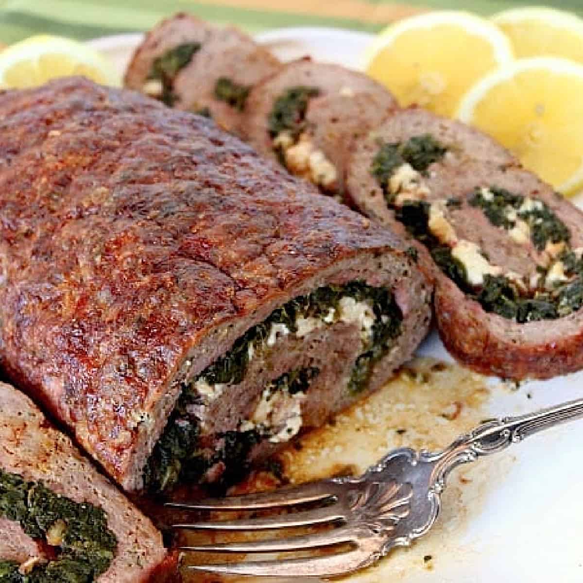 Rolled Greek Meatloaf Recipe - Kudos Kitchen by Renee