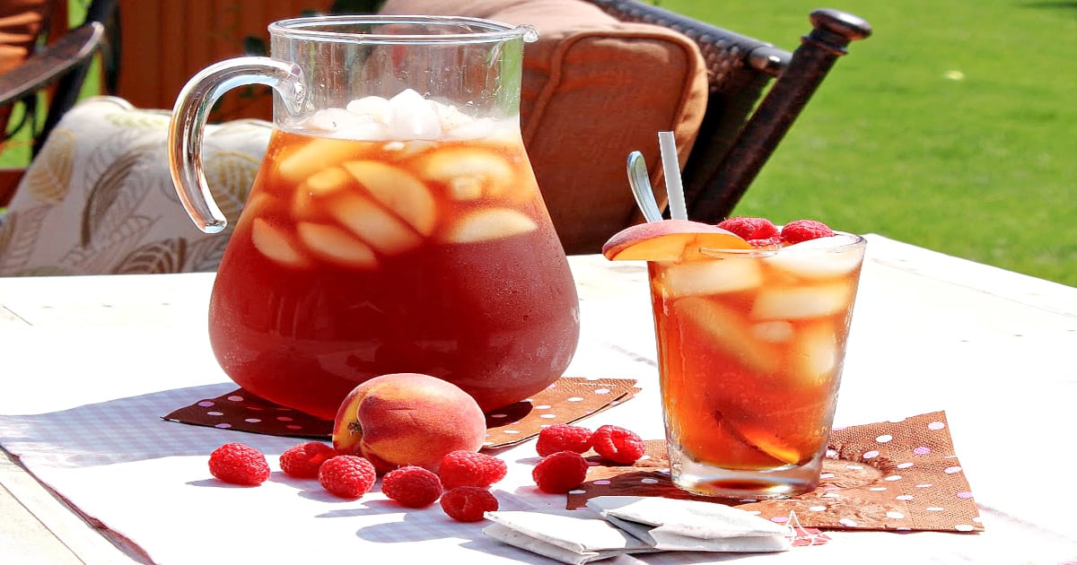 Sun Tea with Peach and Raspberry - Kudos Kitchen by Renee