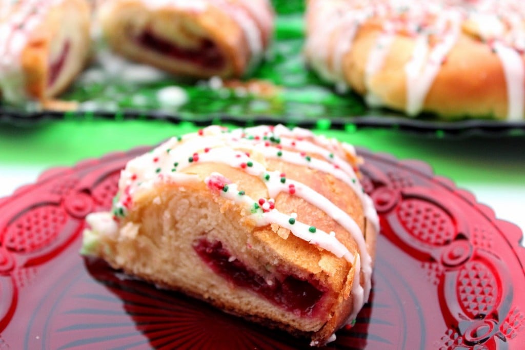 Cranberry Kringles Recipe with White Chocolate Drizzle Icing