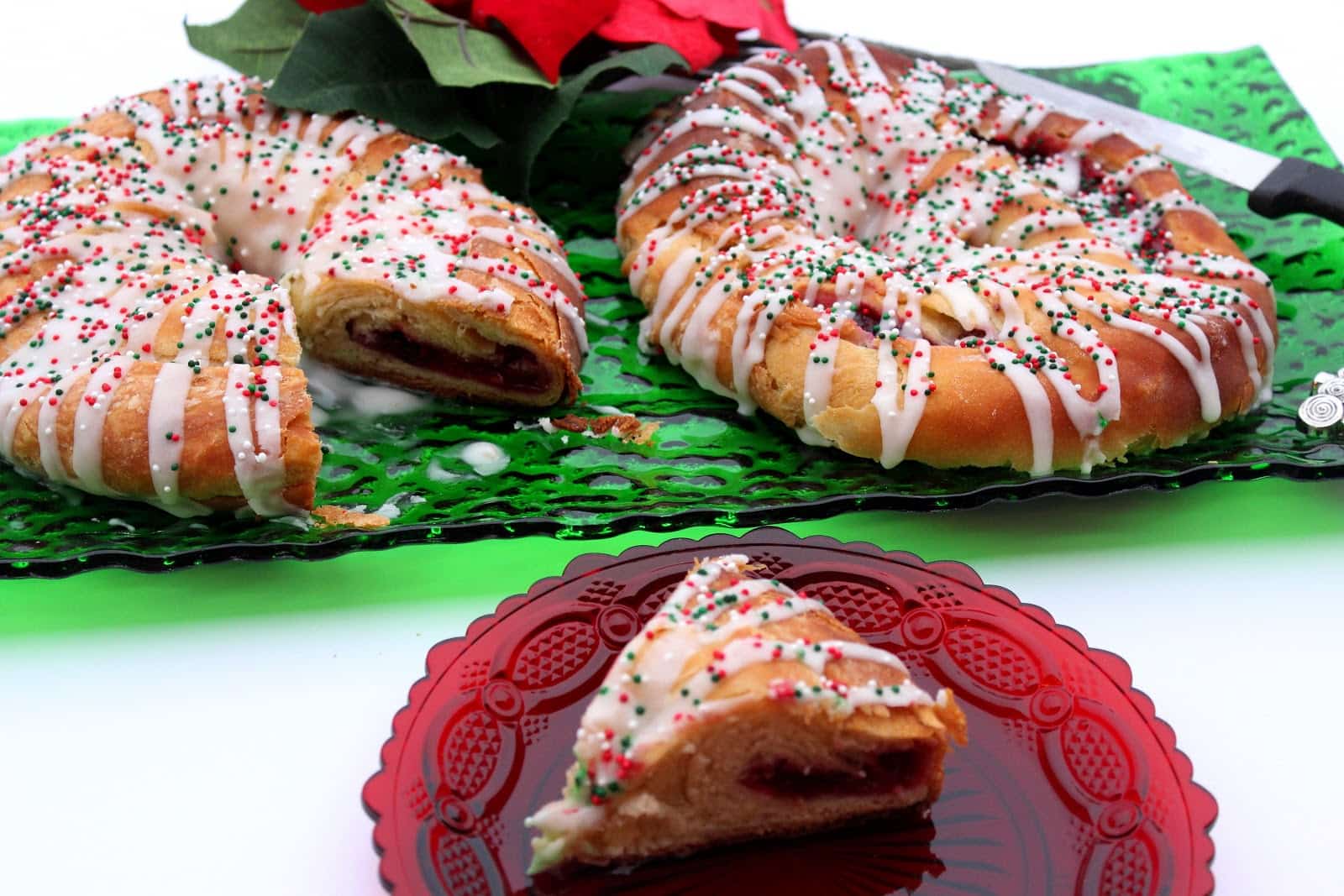 Cranberry Kringles Recipe with White Chocolate Drizzle Icing