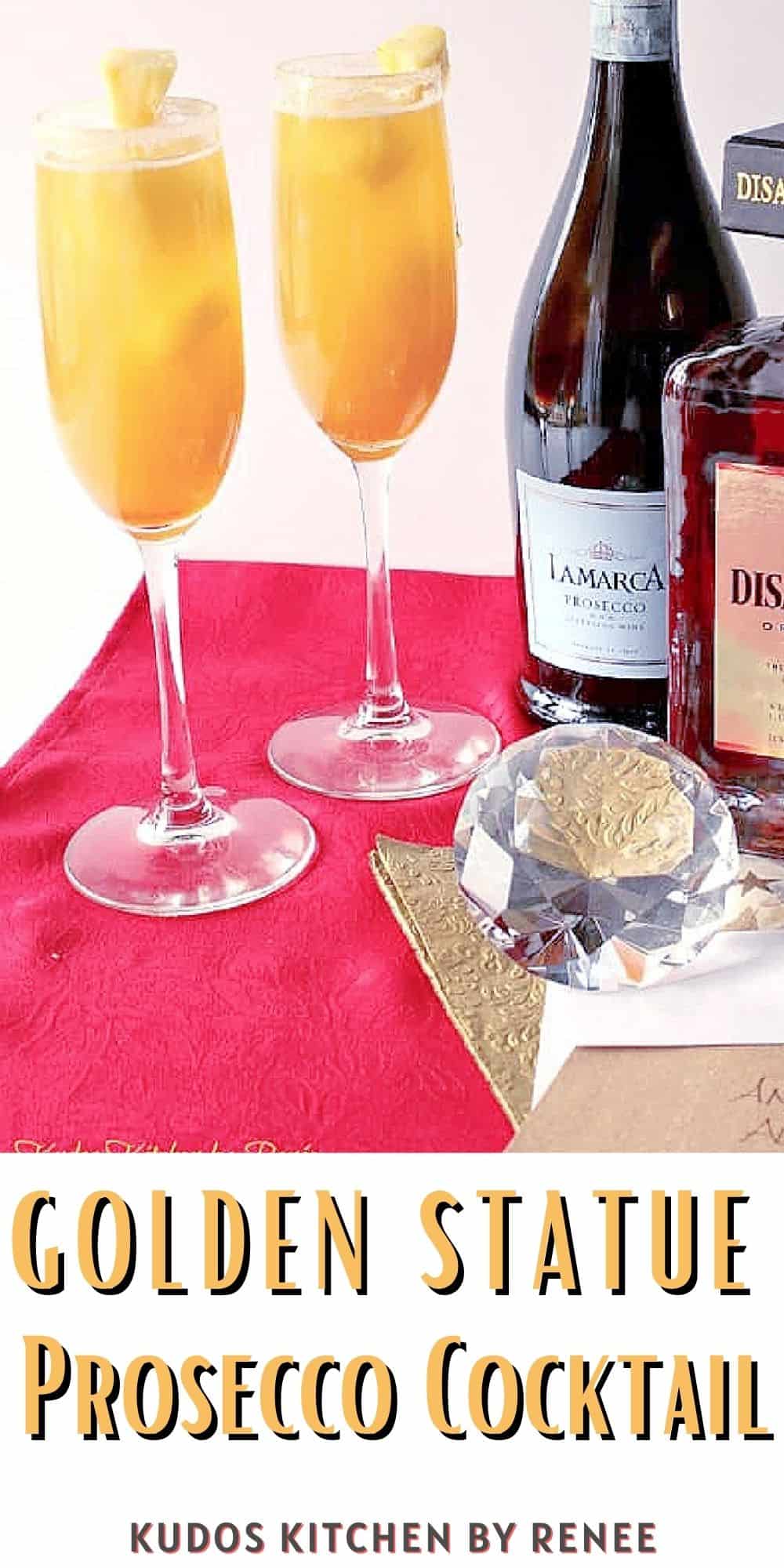 Golden Statue Prosecco Cocktail - Kudos Kitchen by Renee