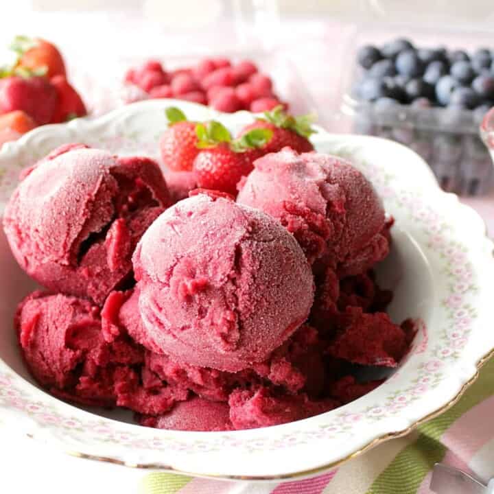 Low Sugar Mixed Berry Sorbet - Kudos Kitchen by Renee