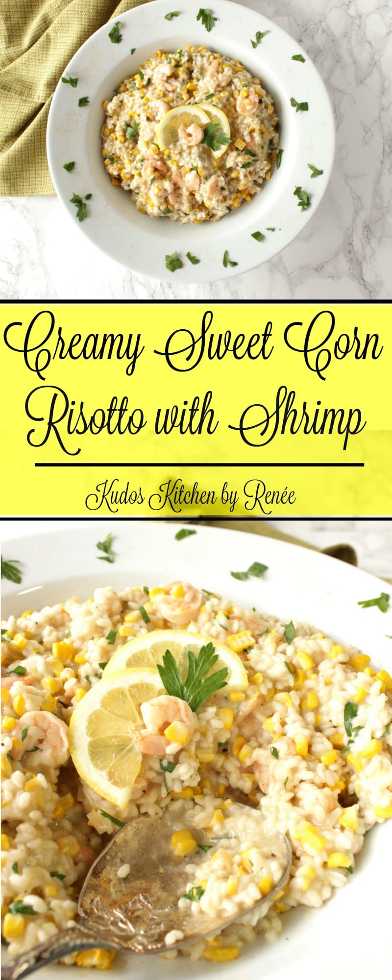Sweet Corn Risotto with Shrimp Recipe - Kudos Kitchen by Renee