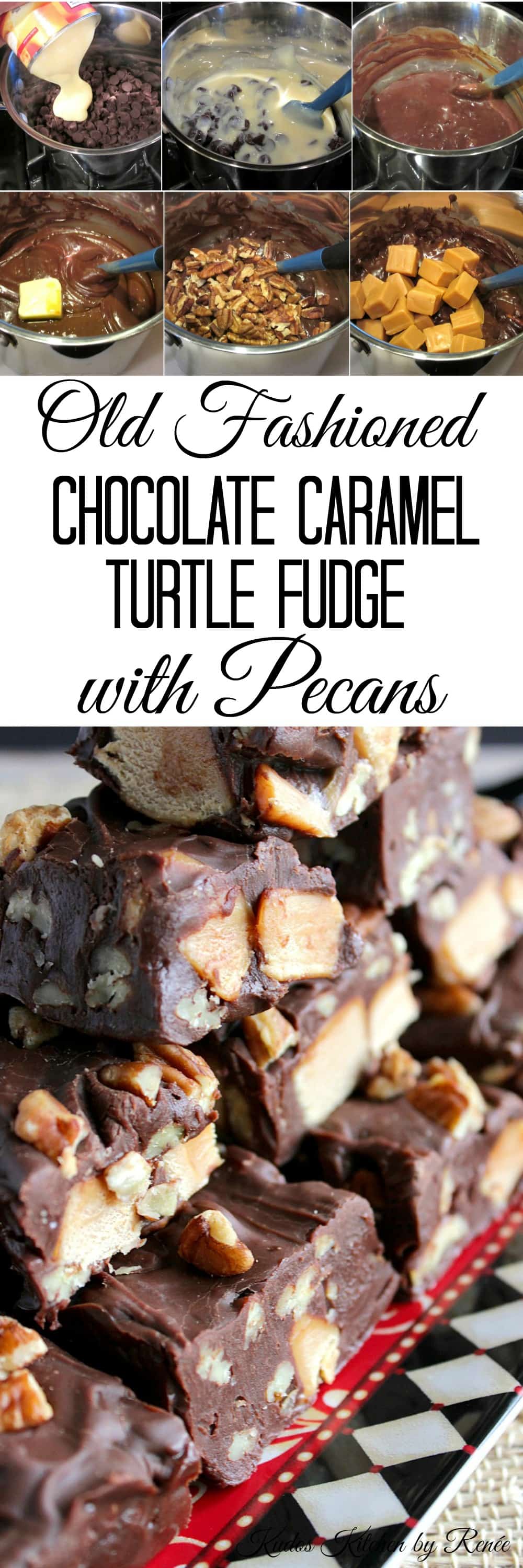 Chocolate Caramel Turtle Fudge Recipe - Kudos Kitchen by Renee