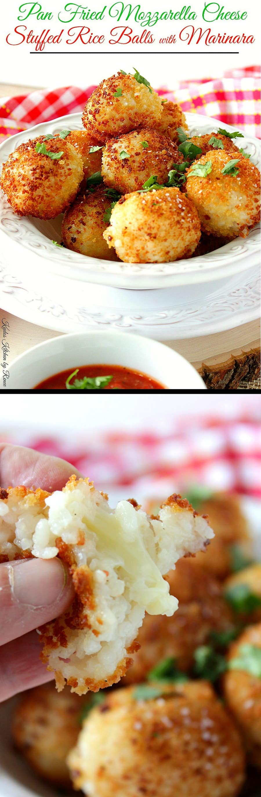 Cheese Stuffed Rice Balls Recipe - Kudos Kitchen by Renee