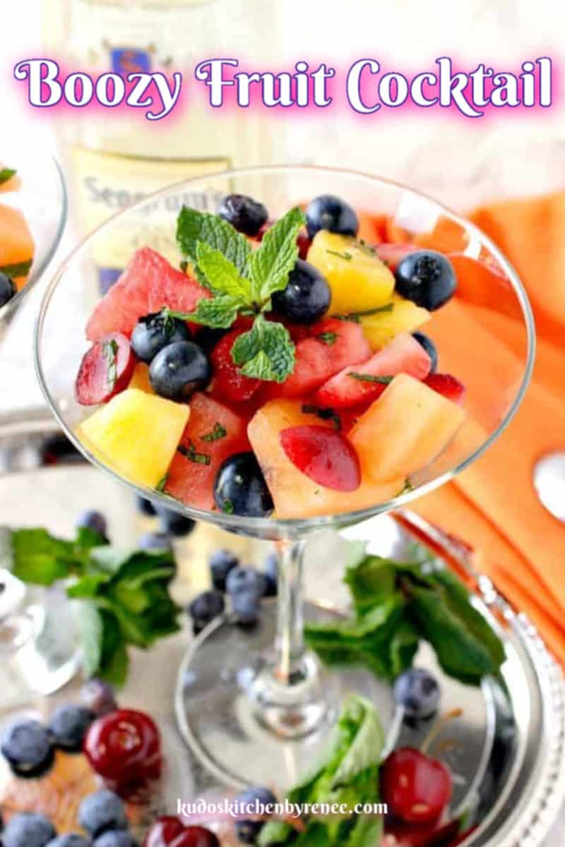 Boozy Fruit Cocktail with Gin and Mint - Kudos Kitchen by Renee