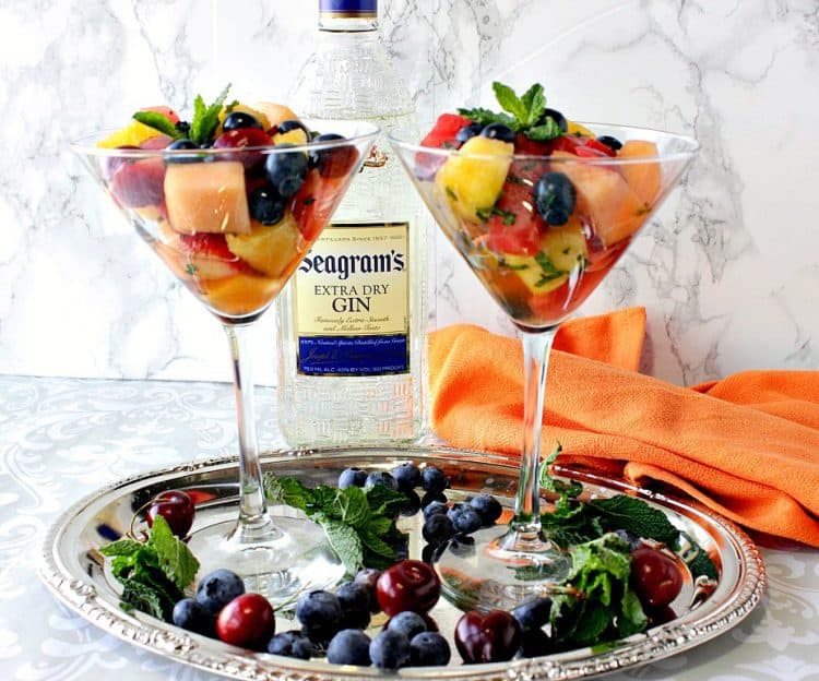 Boozy Fruit Cocktail with Gin and Mint - Kudos Kitchen by Renee