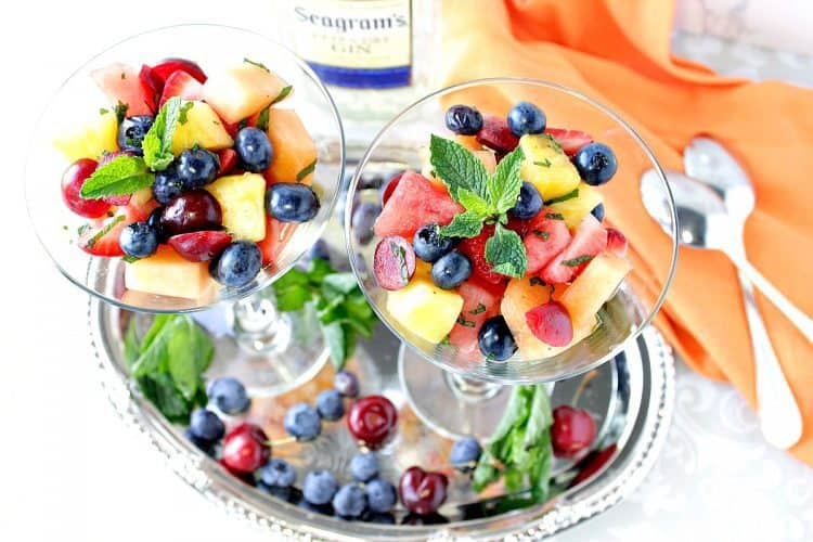 Boozy Fruit Cocktail with Gin and Mint - Kudos Kitchen by Renee