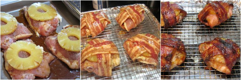 Tantalizing Teriyaki Bacon Wrapped Pineapple Chicken Thighs
