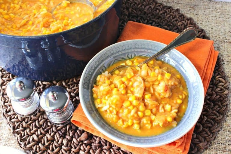 Pumpkin Corn Chowder with Shrimp - Kudos Kitchen by Renee