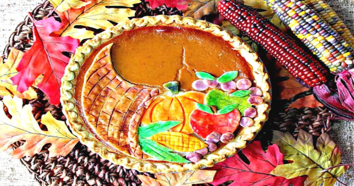 Cornucopia Pumpkin Pie - Kudos Kitchen by Renee