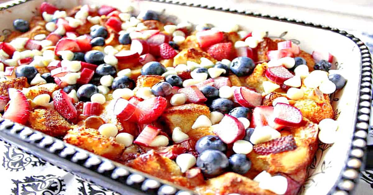 Red, White, and Blue Bread Pudding - Kudos Kitchen by Renee