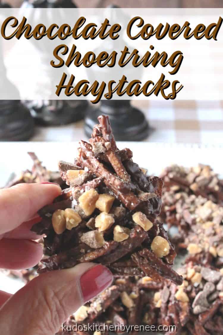 Chocolate Covered Shoestring Haystacks - Kudos Kitchen by Renee