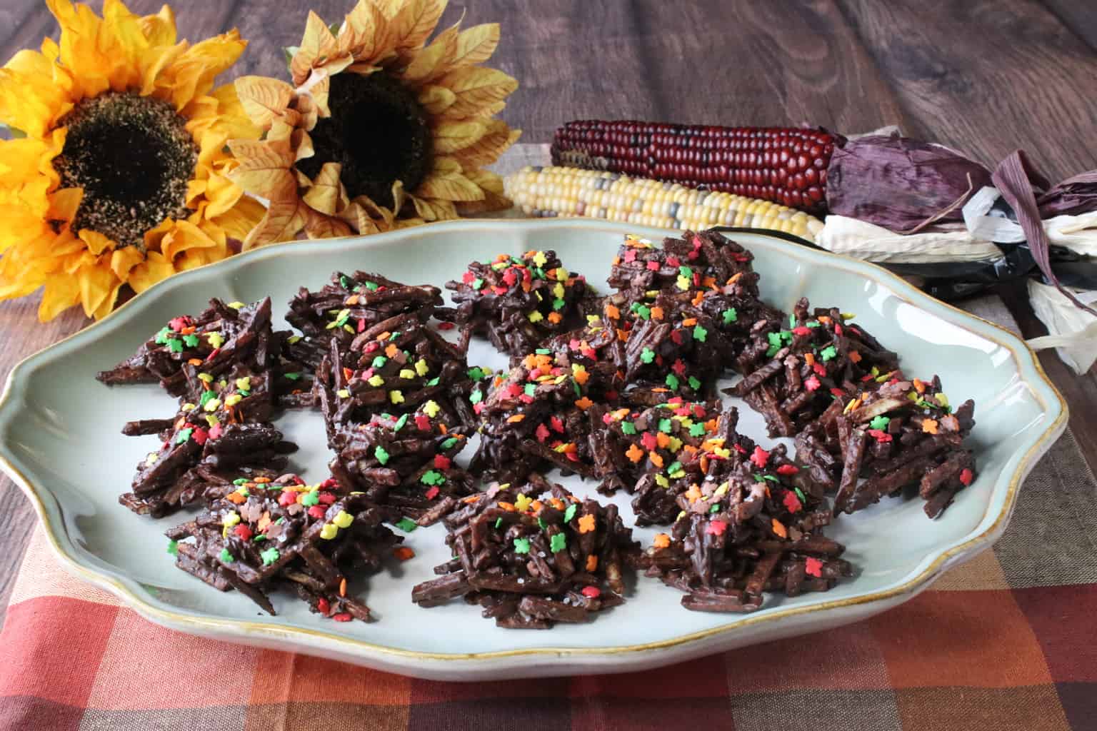 Chocolate Covered Shoestring Haystacks - Kudos Kitchen by Renee