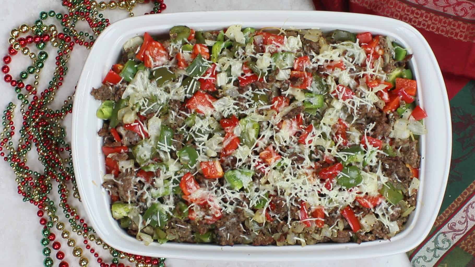 Christmas Pasta with Sausage, Onion, and Peppers Recipe - Kudos Kitchen