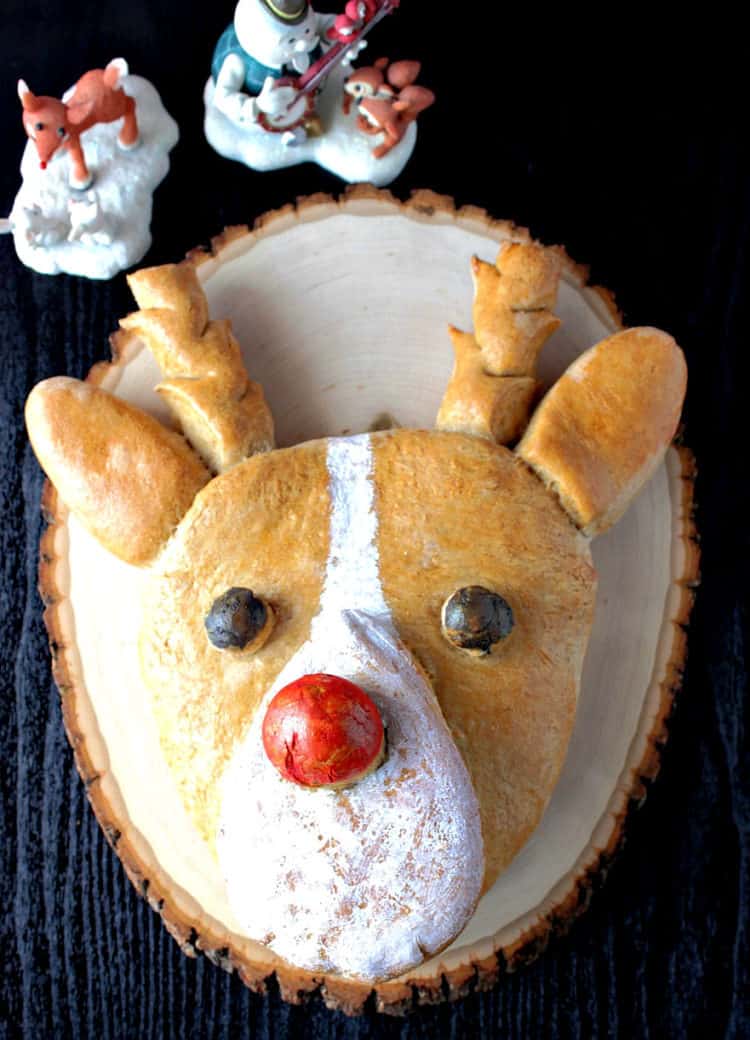 Whole Wheat Rudolph the Bread Nosed Reindeer Recipe - Kudos Kitchen