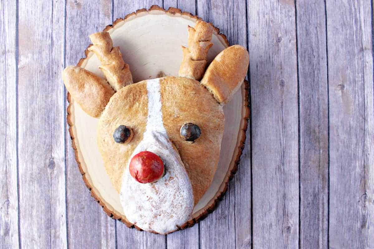 Whole Wheat Rudolph the Bread Nosed Reindeer Recipe - Kudos Kitchen