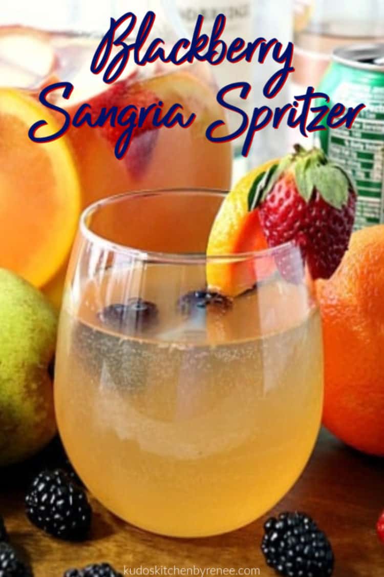 Easy Blackberry Sangria Spritzer with Apples, Oranges & Pears Recipe