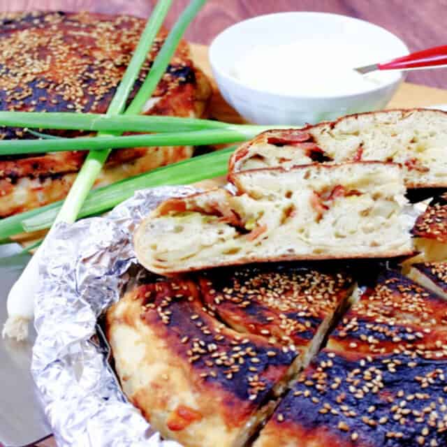 Chinese Bing Bread with Potato, Scallions, Bacon & Cheese Recipe