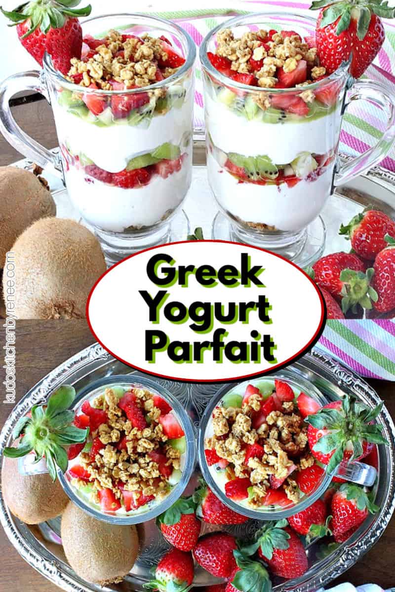 Greek Yogurt Parfaits with Strawberry and Kiwi Recipe - Kudos Kitchen
