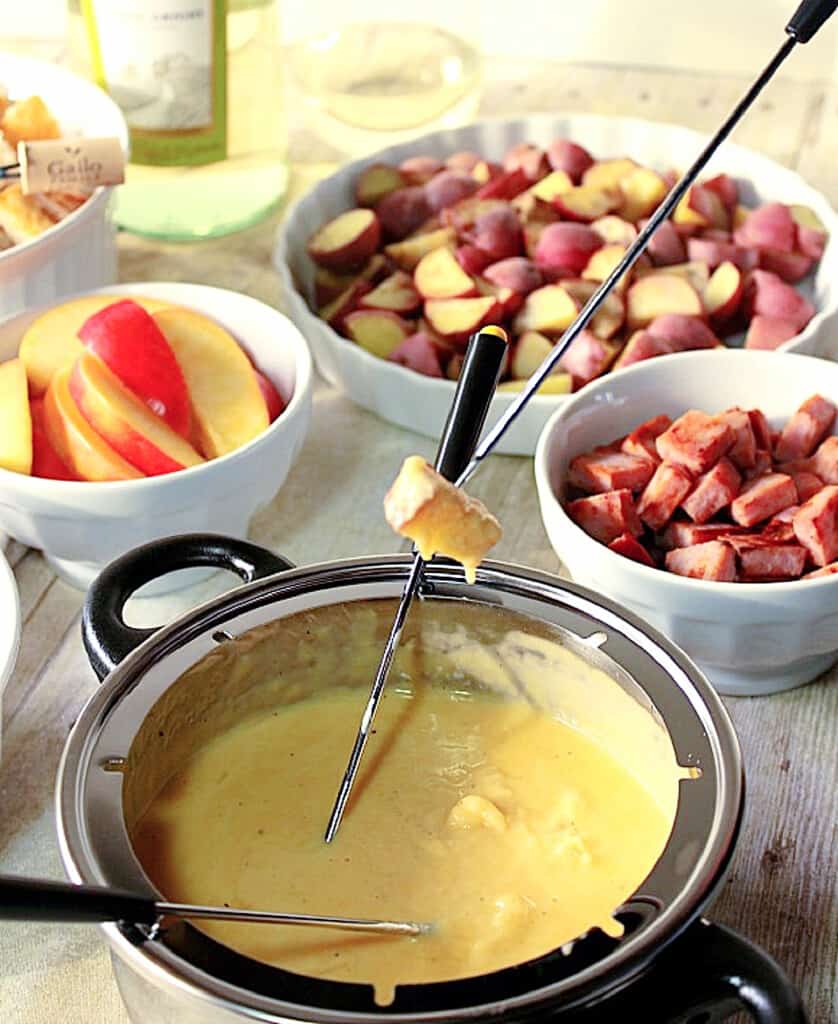 Classic Gruyere Swiss Cheese Fondue - Kudos Kitchen by Renee