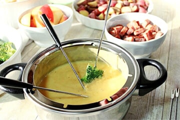 Classic Gruyere Swiss Cheese Fondue - Kudos Kitchen by Renee