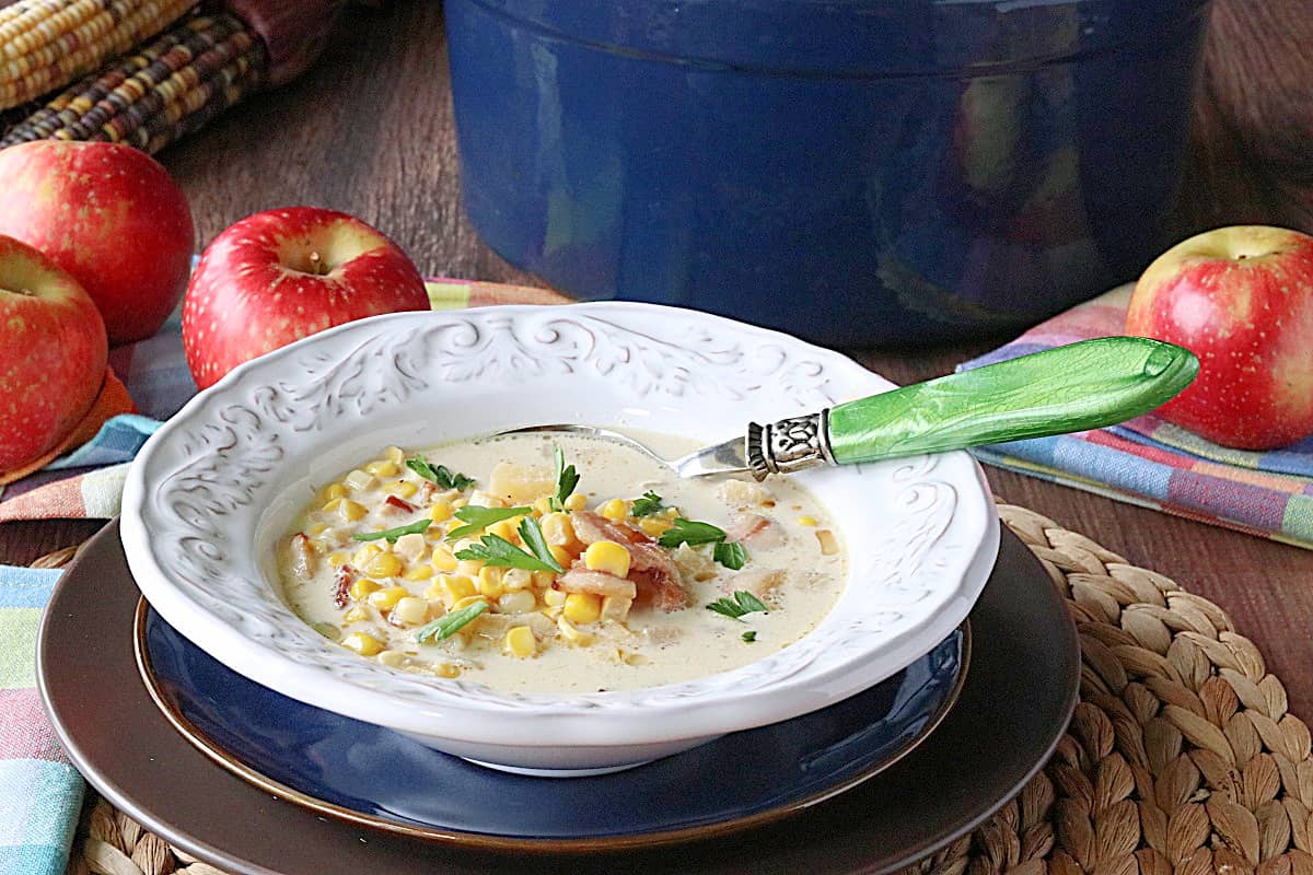 Apple Corn Chowder - Kudos Kitchen by Renee