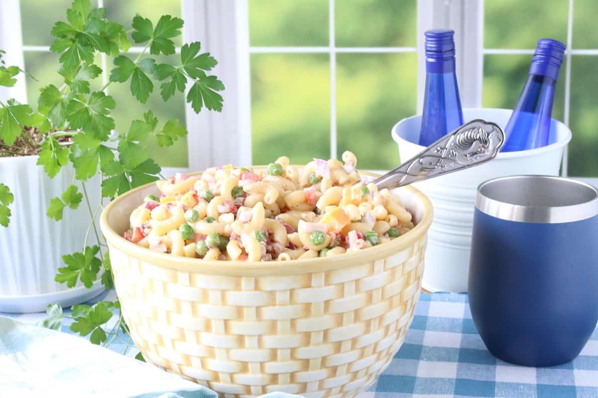 Chilled Macaroni and Pea Salad - Kudos Kitchen by Renee