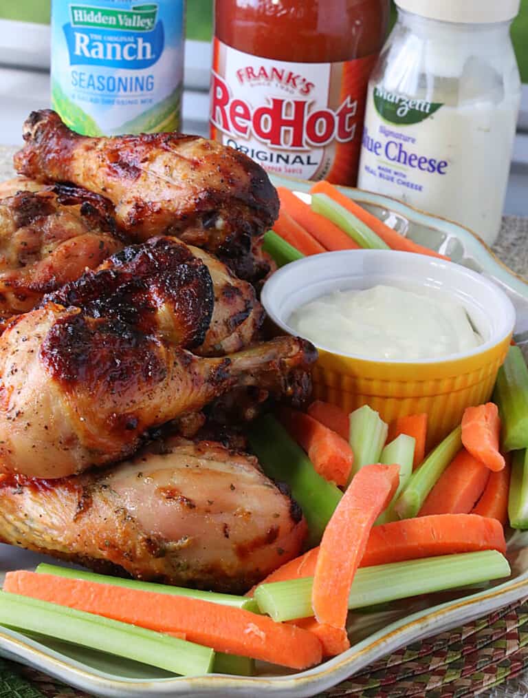 Air Fryer Buffalo Ranch Chicken Legs - Kudos Kitchen by Renee