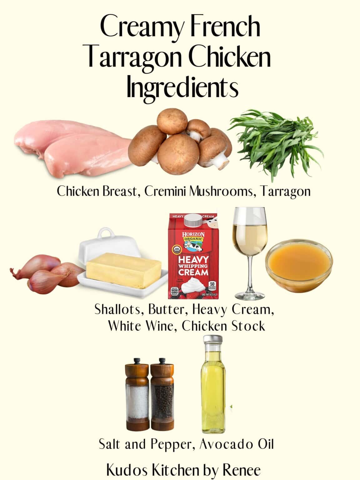 Creamy French Tarragon Chicken - Kudos Kitchen by Renee