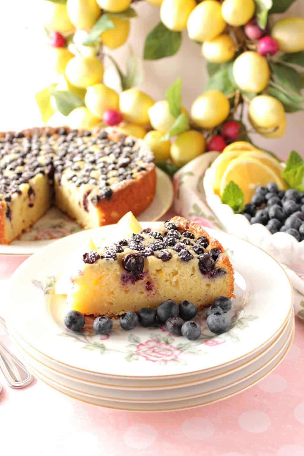 Lemon Ricotta Cake with Blueberries - Kudos Kitchen by Renee