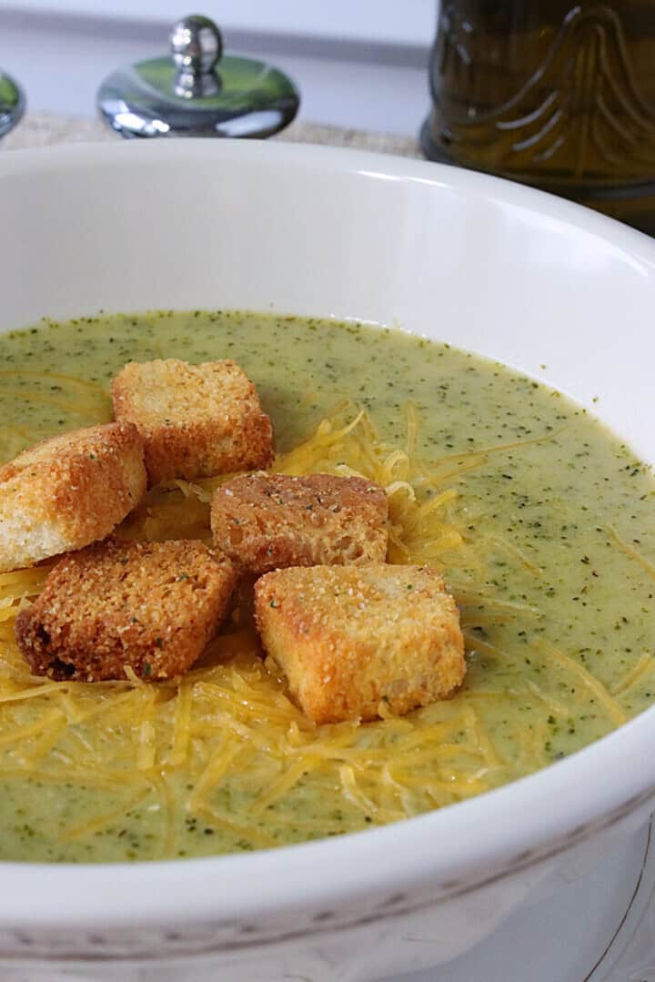 Roasted Broccoli Cheddar Soup - Kudos Kitchen by Renee