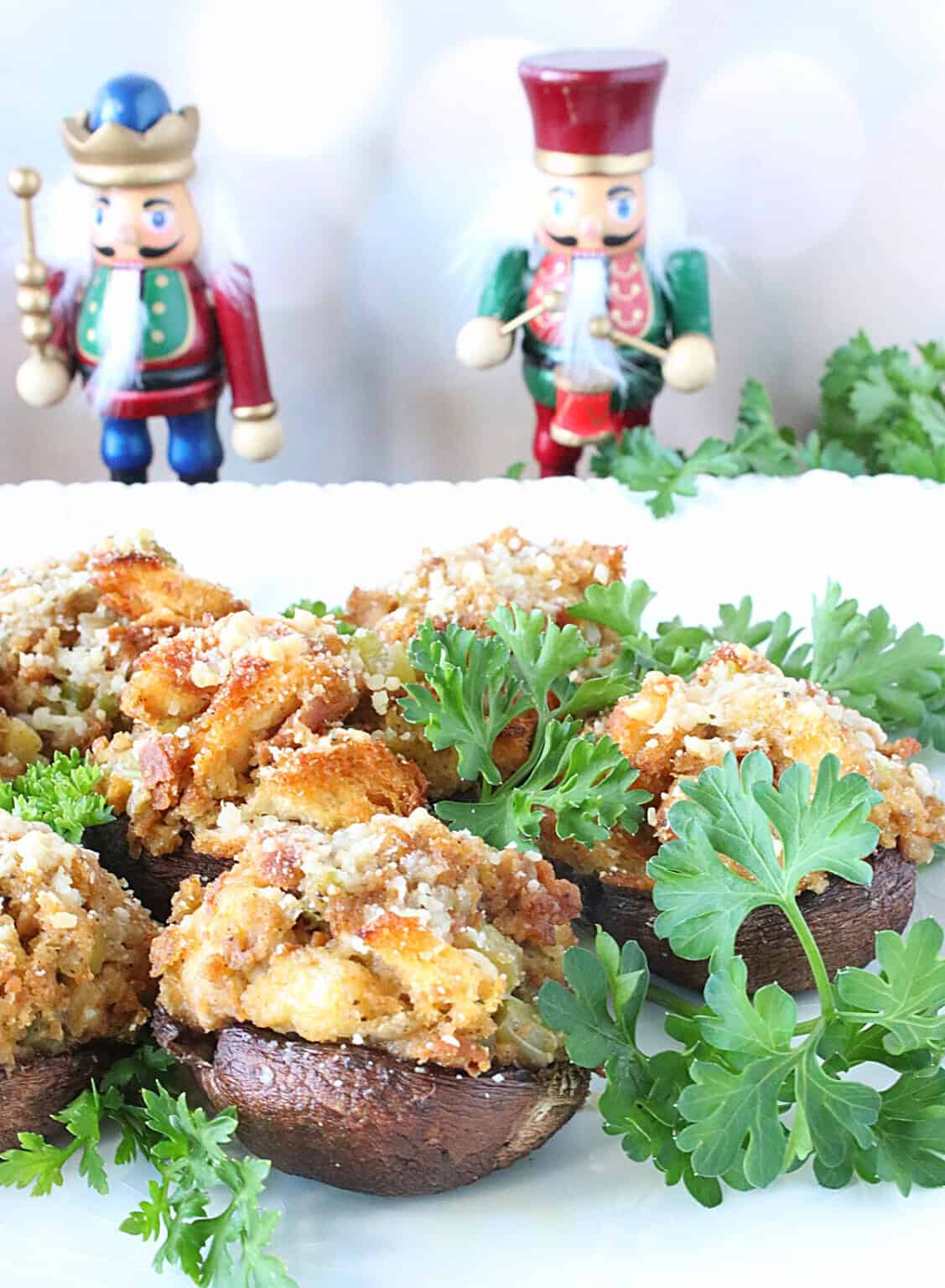 Stuffing-Stuffed Cremini Mushrooms - Kudos Kitchen by Renee