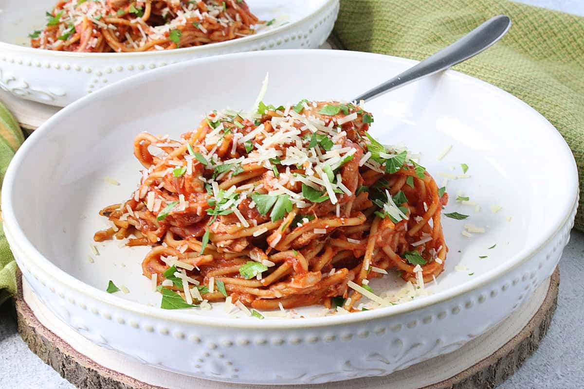 French Spaghetti with Red Wine - Kudos Kitchen by Renee