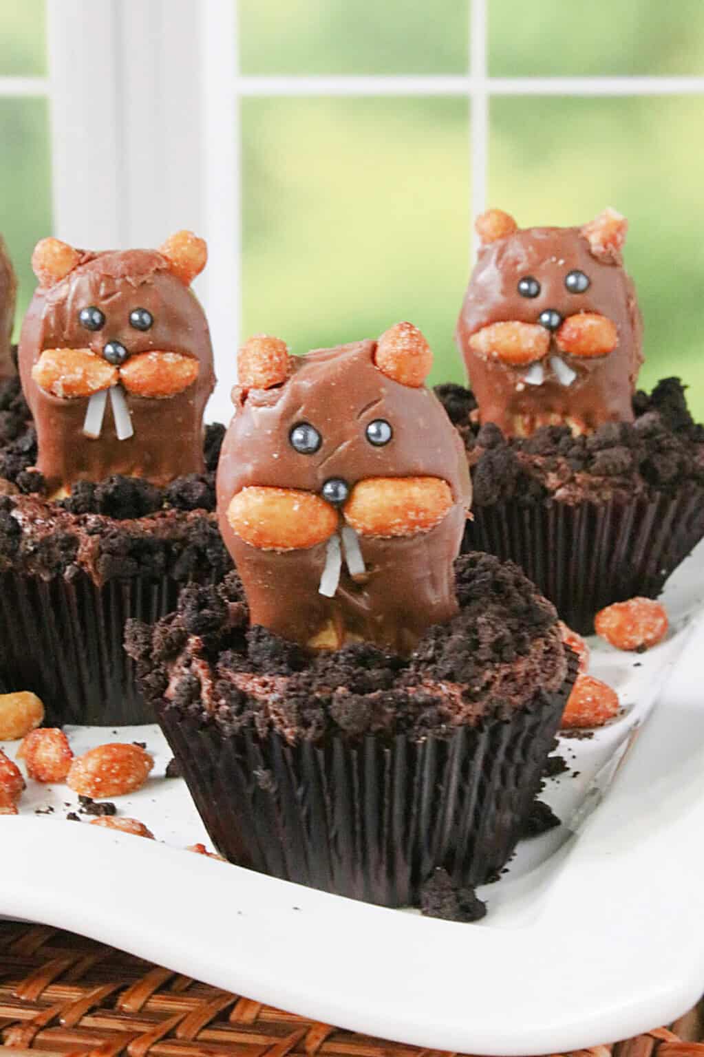 Groundhog Day Brownie Cupcakes - Kudos Kitchen by Renee