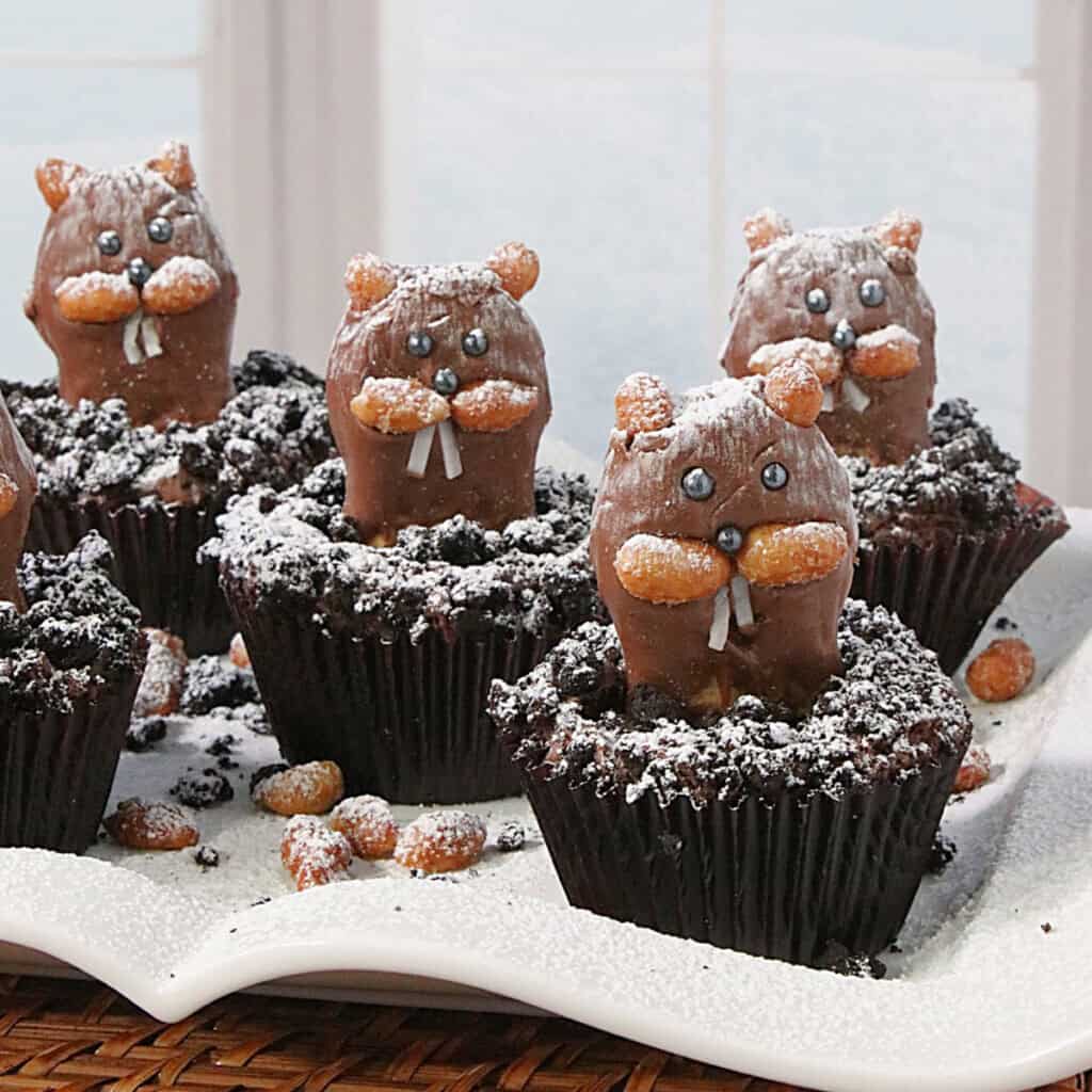 Groundhog Day Brownie Mix Cupcakes - Kudos Kitchen by Renee