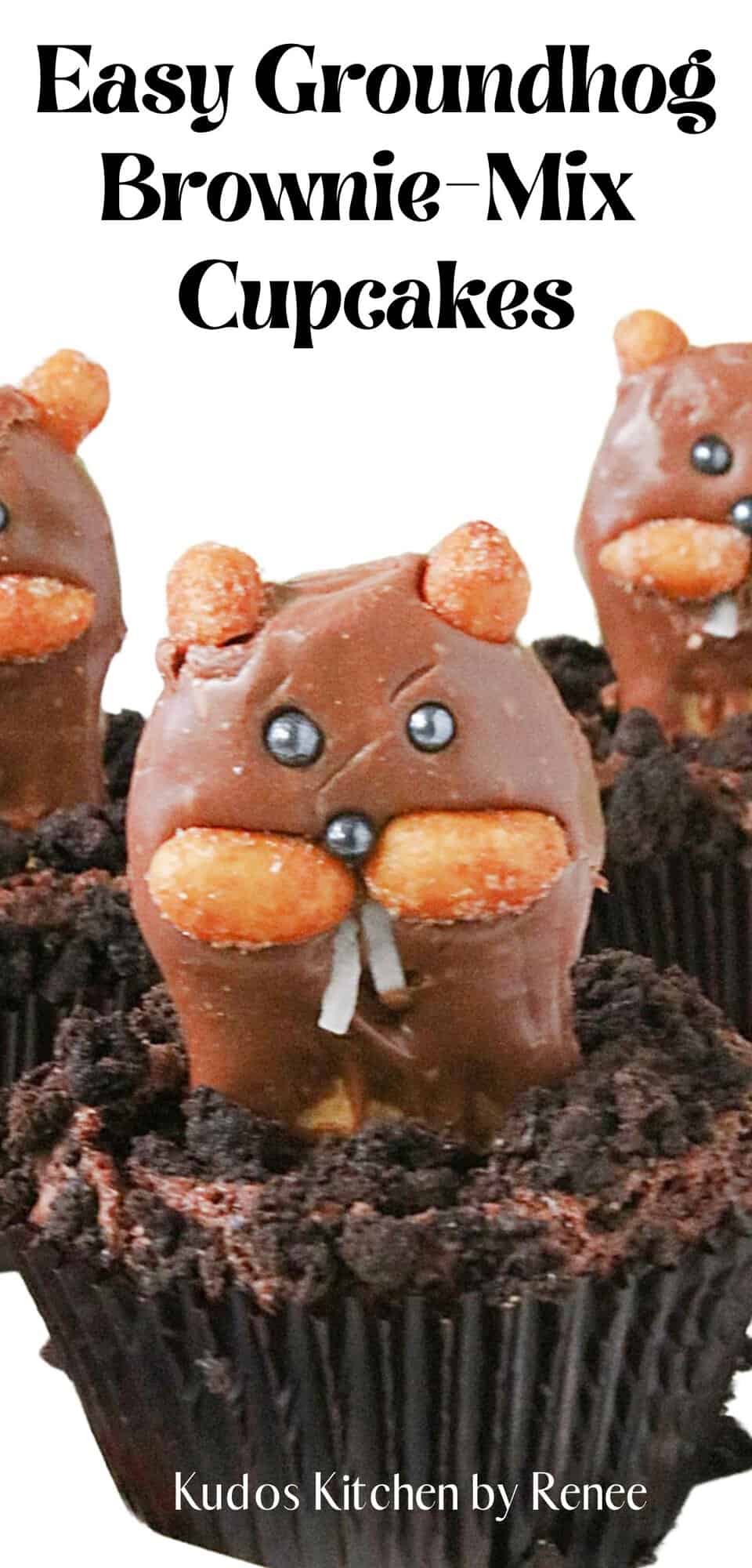 Groundhog Day Brownie Mix Cupcakes - Kudos Kitchen by Renee