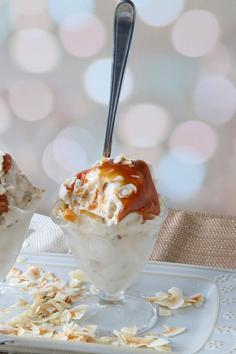 No-Churn Banana Caramel Ice Cream - Kudos Kitchen by Renee