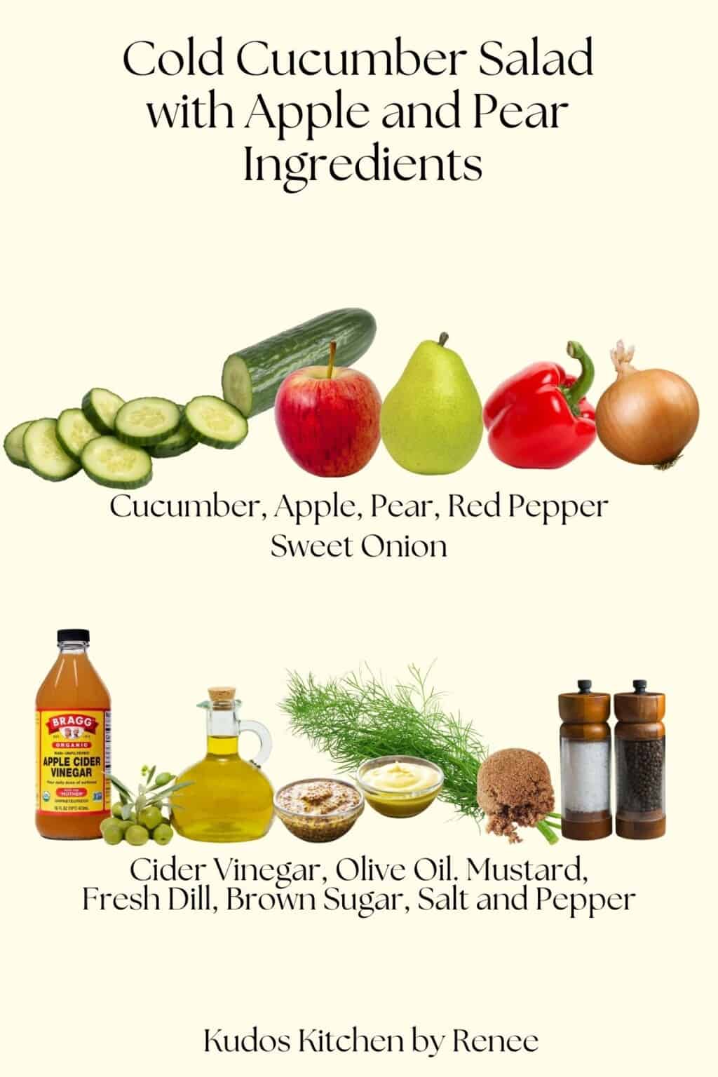 Cucumber salad with Apple and Pear - Kudos Kitchen by Renee