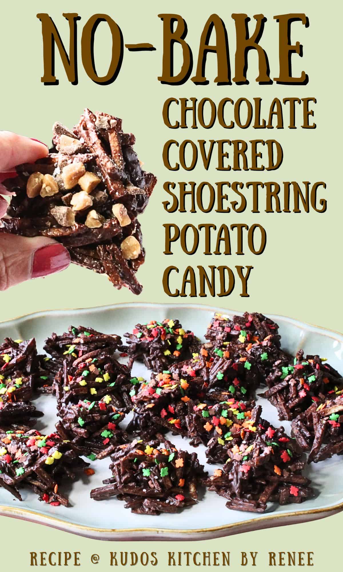 Chocolate Covered Shoestring Haystacks - Kudos Kitchen by Renee