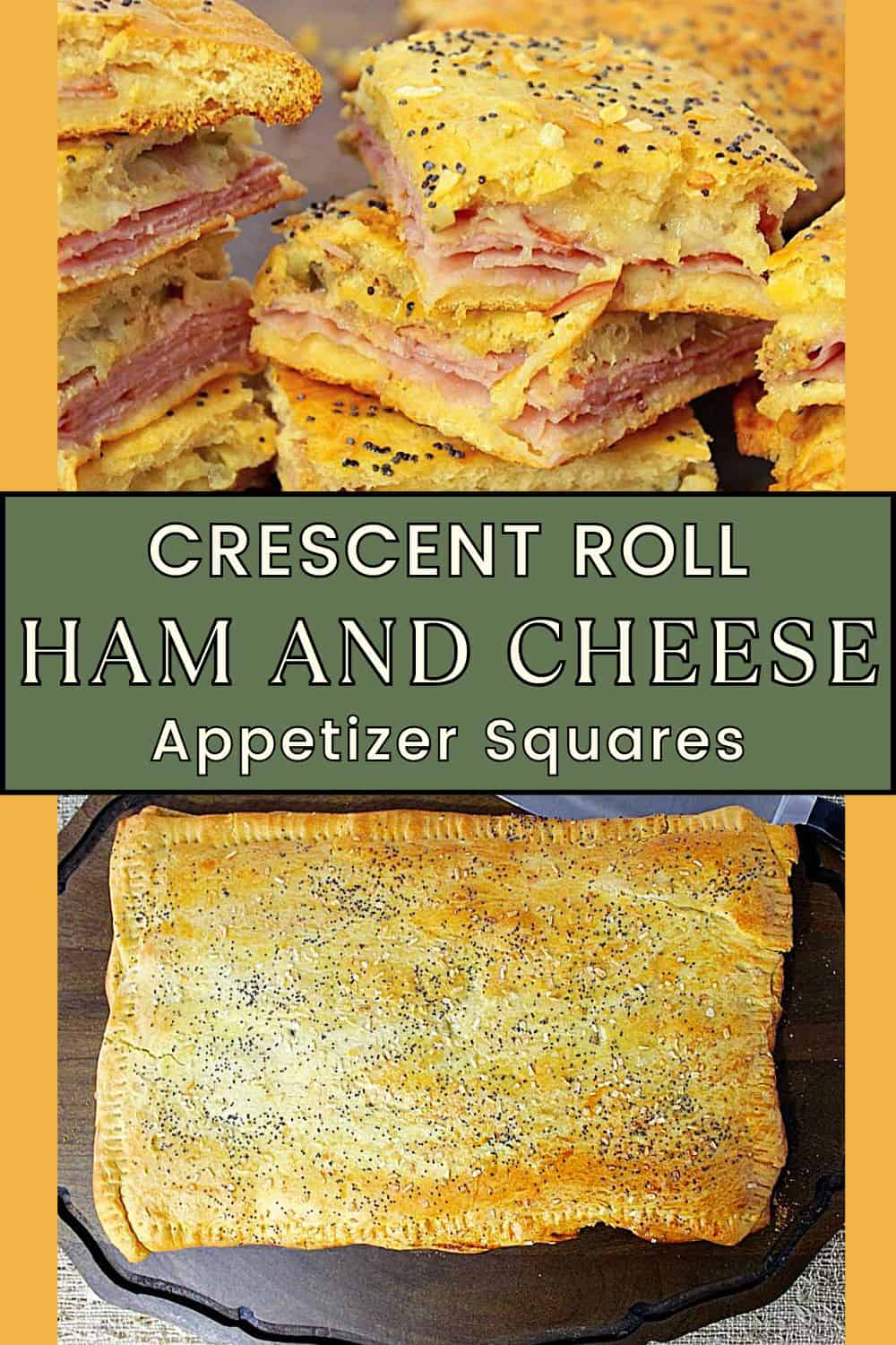 Crescent Ham and Cheese Appetizer Squares - Kudos Kitchen by Renee