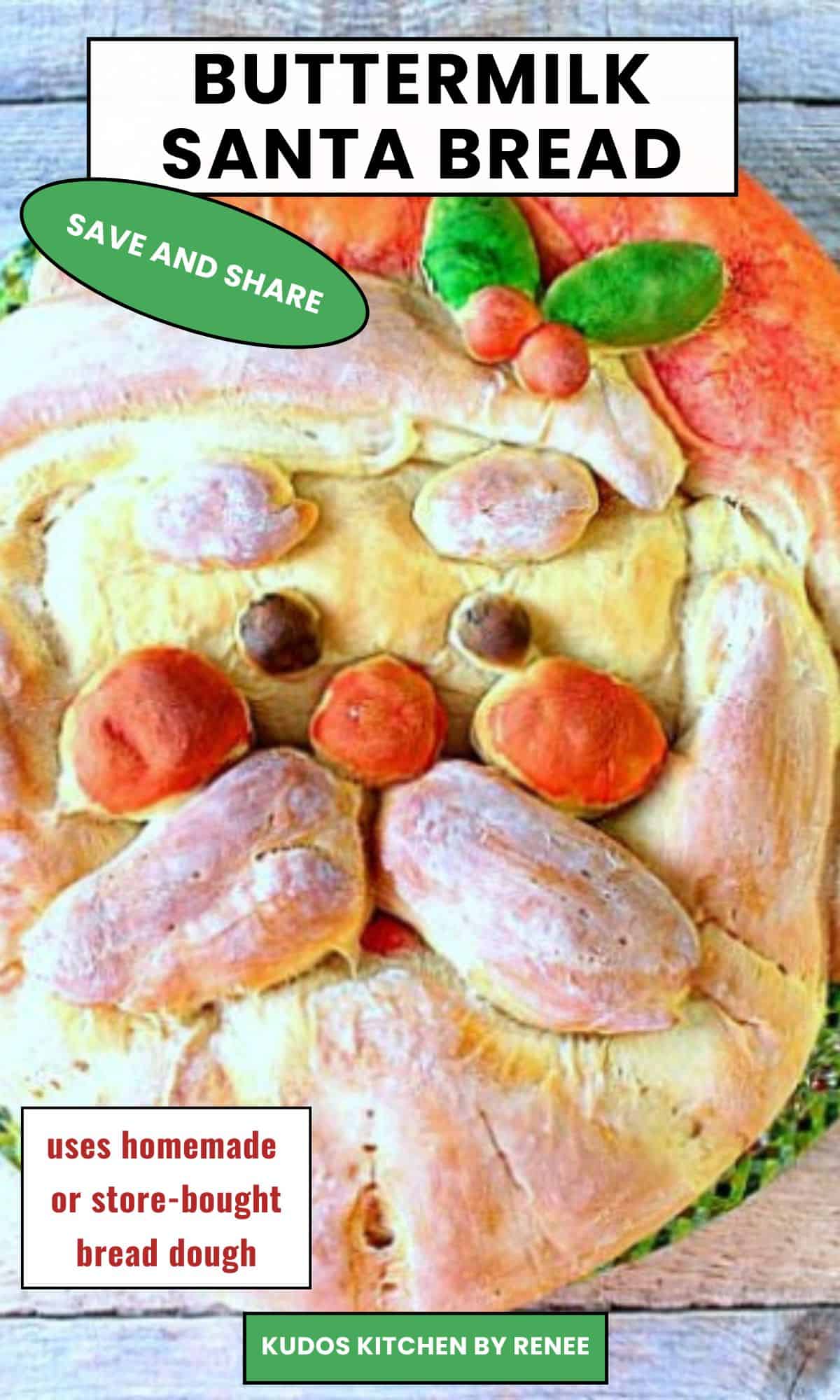 Buttermilk Santa-Shaped Bread - Kudos Kitchen by Renee